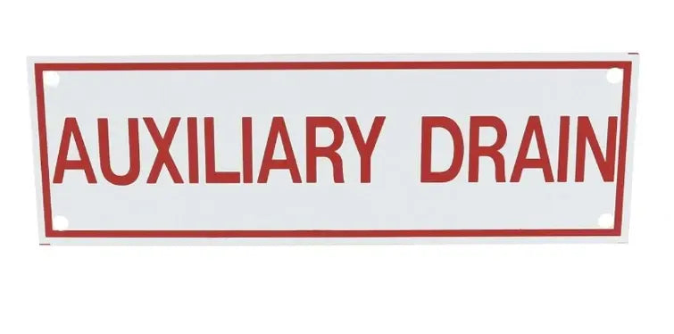 Auxiliary Drain Sign 6x2 Safety Compliance | SafeMark100 – Fire ...